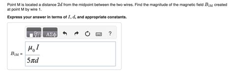 solved point m is located a distance 2d from the midpoint