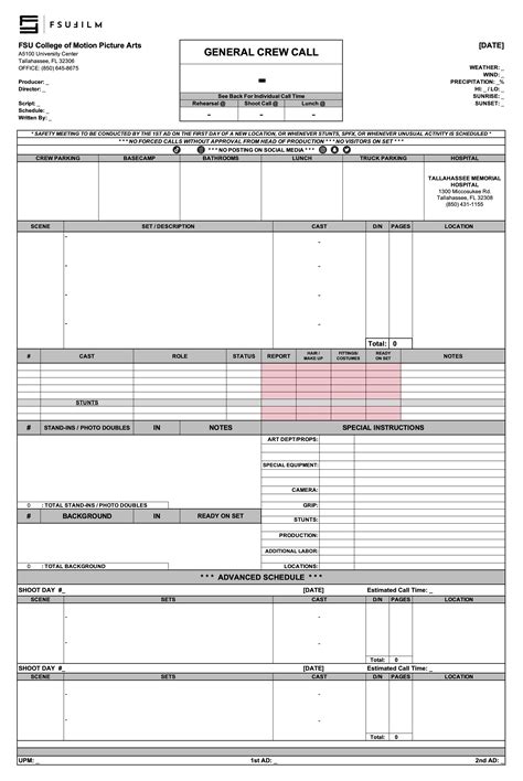 Call Sheet Example Top 10 Call Sheet Templates With Examples And