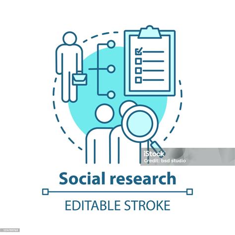 Social Research Concept Icon Sociology Idea Thin Line Illustration
