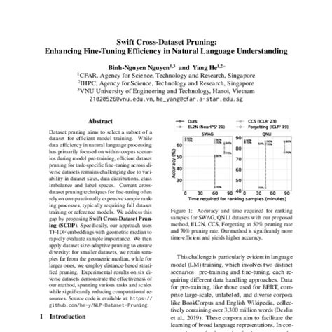 Swift Cross Dataset Pruning Enhancing Fine Tuning Efficiency In Natural Language Understanding