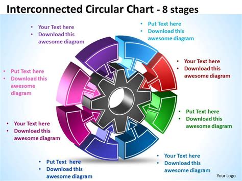 Interconnected Circular Diagram Stages 6 Presentation Graphics Presentation PowerPoint