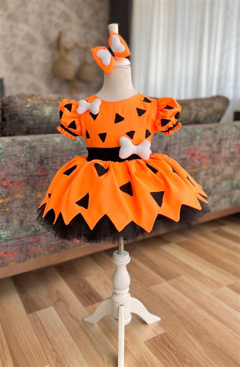 Orangepebbles Costume Pebbles Flintstone Inspired Tutu Dress For