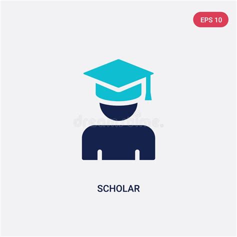 Two Color Scholar Vector Icon From Education Concept Isolated Blue