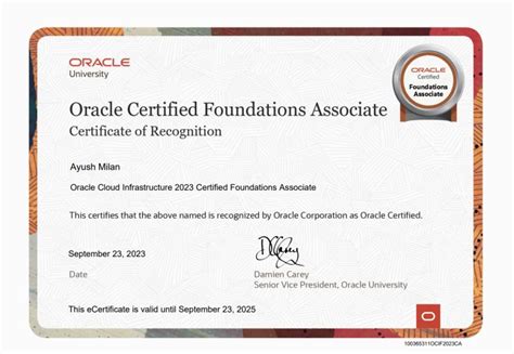 Ayush Milan On Linkedin Oraclecertification Cloudinfrastructure