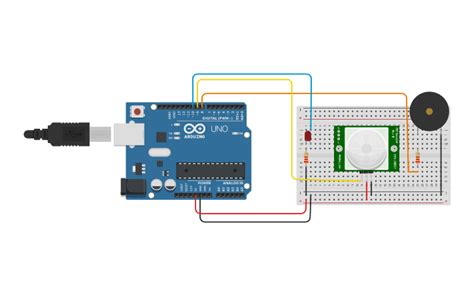 Circuit Design Sensor Pir Led Buzzer Tinkercad