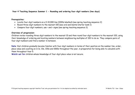 Year 2 Teaching Sequence Xxx