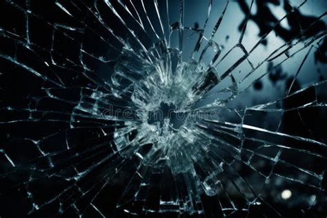 Processed Collage Of Broken Blue Glass Surface Texture Background For