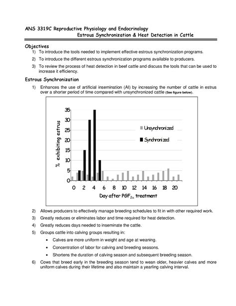 Estrous Synchronization And Heat Detection In Cattle Notes Ans 3319