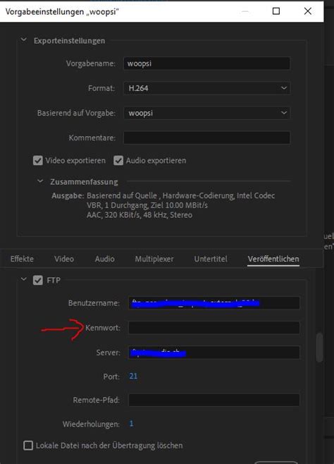 export media encoder presets with ftp upload infor adobe product