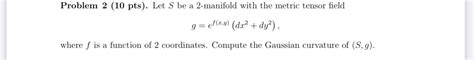 solved problem 2 10 ﻿pts ﻿let s ﻿be a 2 manifold with the