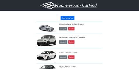 github katherineoracle vroomvroomcarfind a react express app that