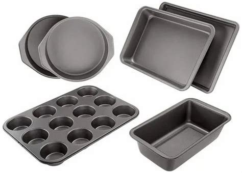 Space Grey Stainless Steel 6 Piece Non Stick And Microwave Safe Bakeware