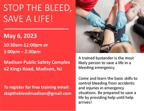 May 6 Stop The Bleed Emergency Bleeding Control Training Madison
