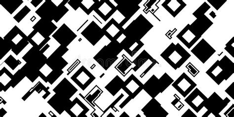 Abstract Modern Minimal Black And White Monochrome Geometry Polygon Rectangle Pattern Texture