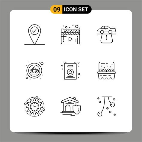 Set Of 9 Commercial Outlines Pack For Supermarket Milk Car Mask Coin