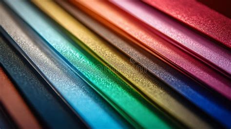 Vibrant Colorful Metallic Strips With Textured Surface Reflecting Light Stock Illustration
