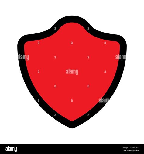 Shield Icon Line Isolated On White Background Black Flat Thin Icon On