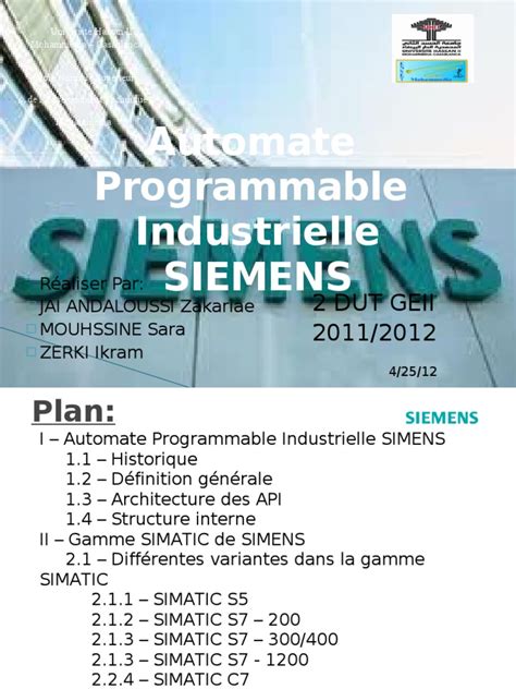 Automate Programmable Industrielle Simens Pdf Automate Programmable