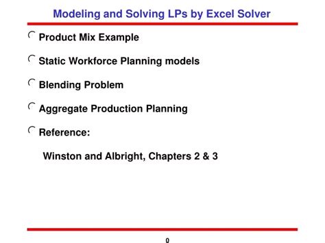 Ppt Modeling And Solving Lps By Excel Solver Powerpoint Presentation Id9484359