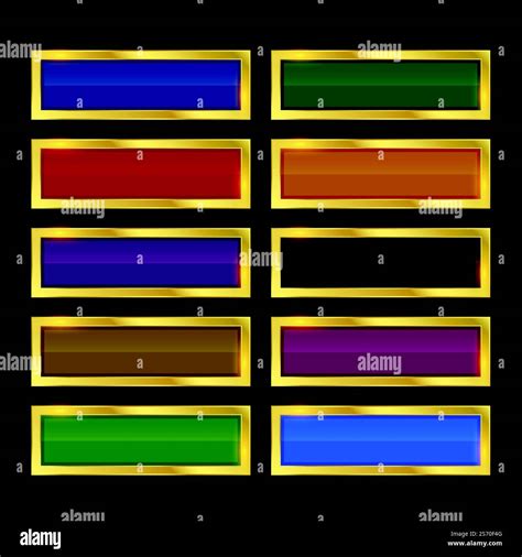 Rectangle Buttons With Golden Border Stock Vector Image And Art Alamy