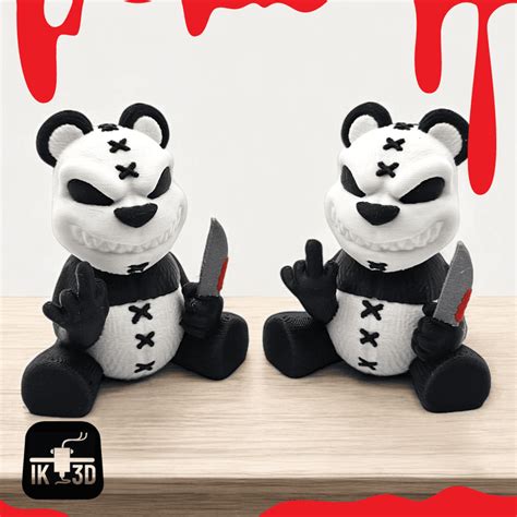 Naughty Panda Flipping The Bird 3mf Included No Supports 3d Model