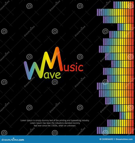 Pulse Music Player Poster With Rainbow Equalizer Element Audio Colorful Sound Wave Design