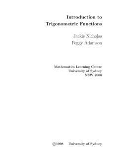 Introduction To Trigonometric Functions University Of Introduction To Trigonometric
