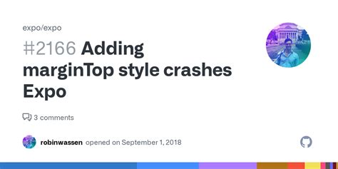 Adding Margintop Style Crashes Expo · Issue 2166 · Expoexpo · Github