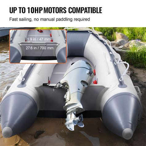 Vevor Inflatable Dinghy Boat 4 Person Transom Sport Tender Boat With