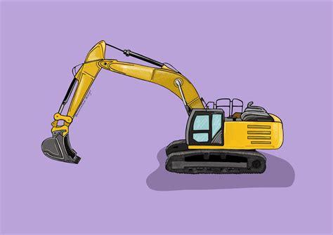 Digger Illustration Digital Download Emma Wallace Designs