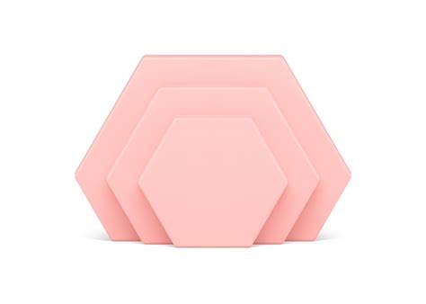 Pink Hexagonal Vertical Wall Level Geometric Honeycomb Minimalist 3d Element Realistic 46151943