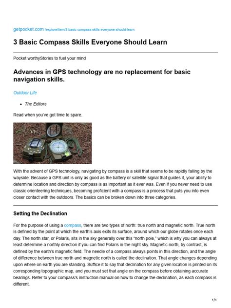 3 Basic Compass Skills Everyone Should Learn Pdf Compass Navigation