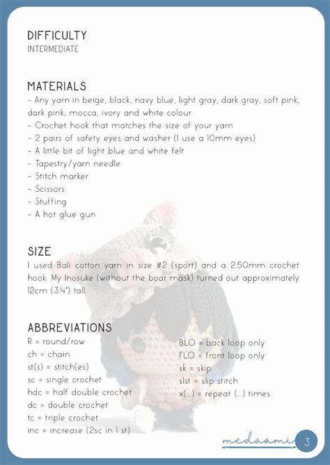 Inosuke Inspired Crochet Pattern