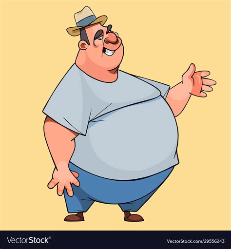Fat Man Baseball Cartoon