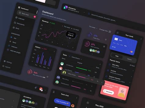 elementor ui kit dark ui kit app interface design user experience