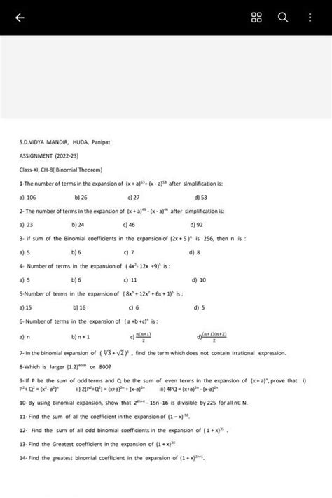if sum of the binomial coefficients in the expansion of 2x 5 n is 256