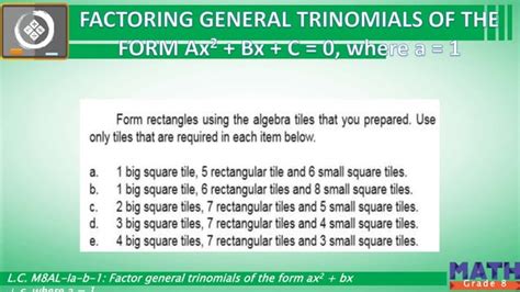Factoring General Trinomial A Pptx