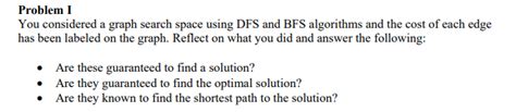 Problem I You Considered A Graph Search Space Using Chegg