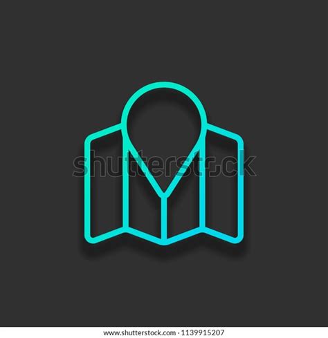 Simple Map Pointer Icon Linear Symbol Stock Vector Royalty Free Shutterstock