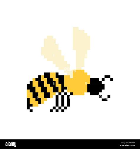 Bee Pixel Art Insect Honeybee 8 Bit Stock Vector Image And Art Alamy