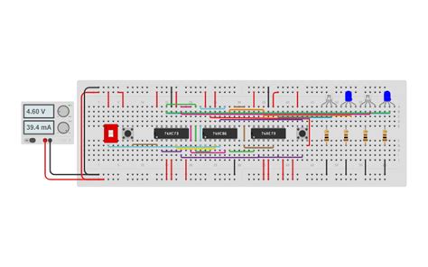 Circuit Design Asyncronous Up Down Counter Tinkercad