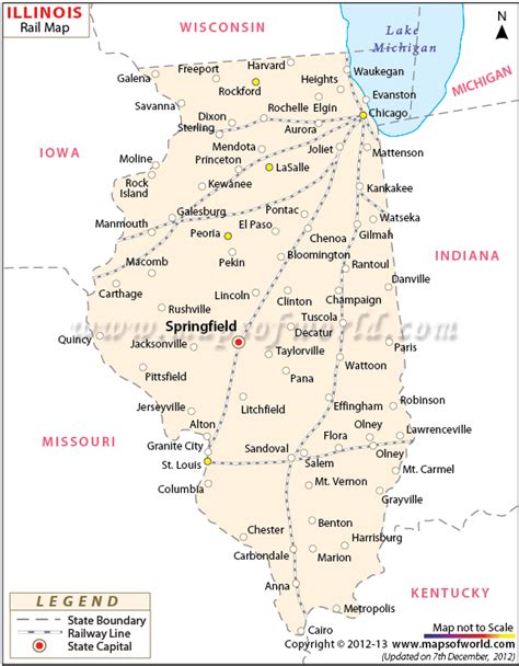 Illinois Railroad Map Illinois Rail Map