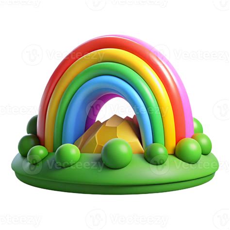 Serene Rustic A Colorful Rainbow Arcing Over A Green Valley Vibrant Lighting Fantasy Art Style