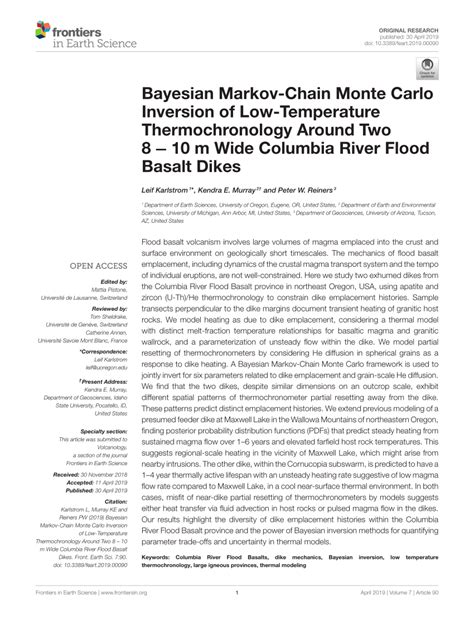 Pdf Bayesian Markov Chain Monte Carlo Inversion Of Low Temperature