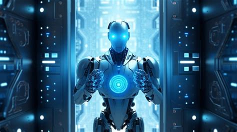 Premium Photo Robot Electronic Access Authentication System