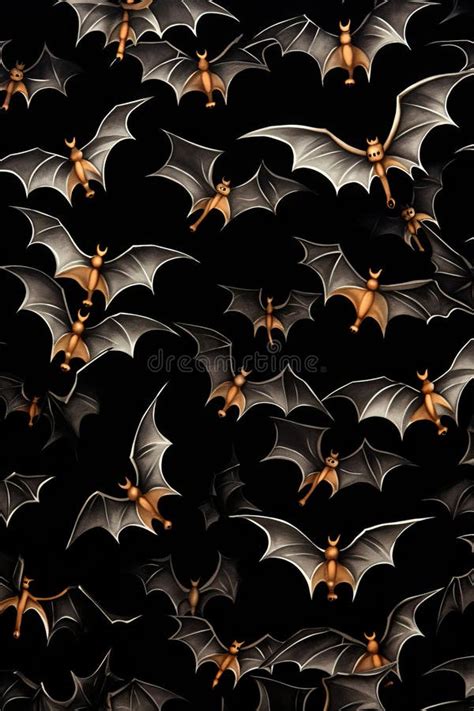 Group Of Bats With Cat On Them Flying Through The Air Generative Ai