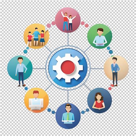 색 배경에 팀워크 및 협업 다이어그램 프리미엄 Ai 생성 Psd