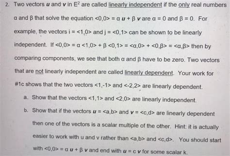 Solved 1 Linear Combinations A Show That Is A Chegg Com