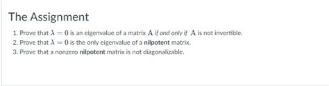 solved the assignment 1 prove that λ 0 is an eigenvalue of