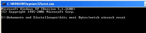 Windows Winsock Katalog zurücksetzen bits meet Bytes